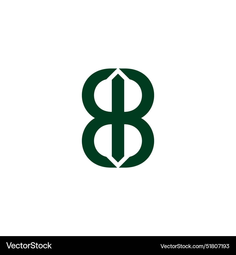 Number eight 8 arrows direction logo Royalty Free Vector