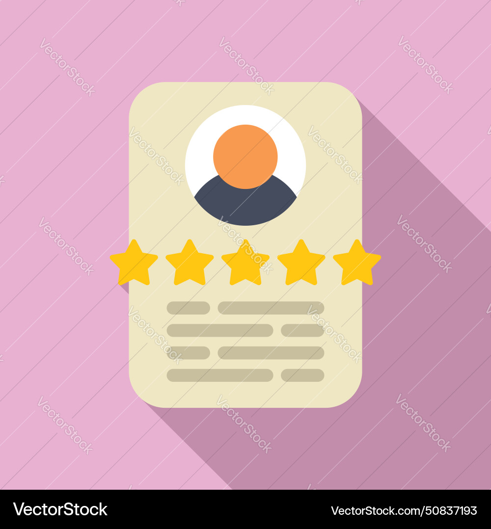 Online profile rating icon flat button Royalty Free Vector