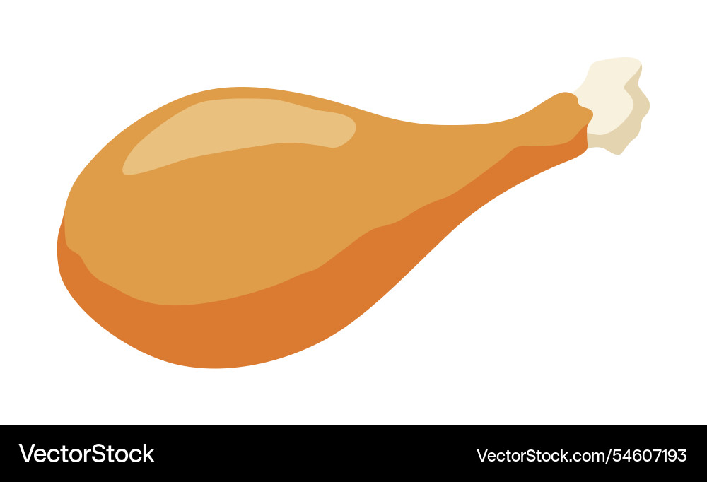 Pixel art of a chicken leg on white Royalty Free Vector
