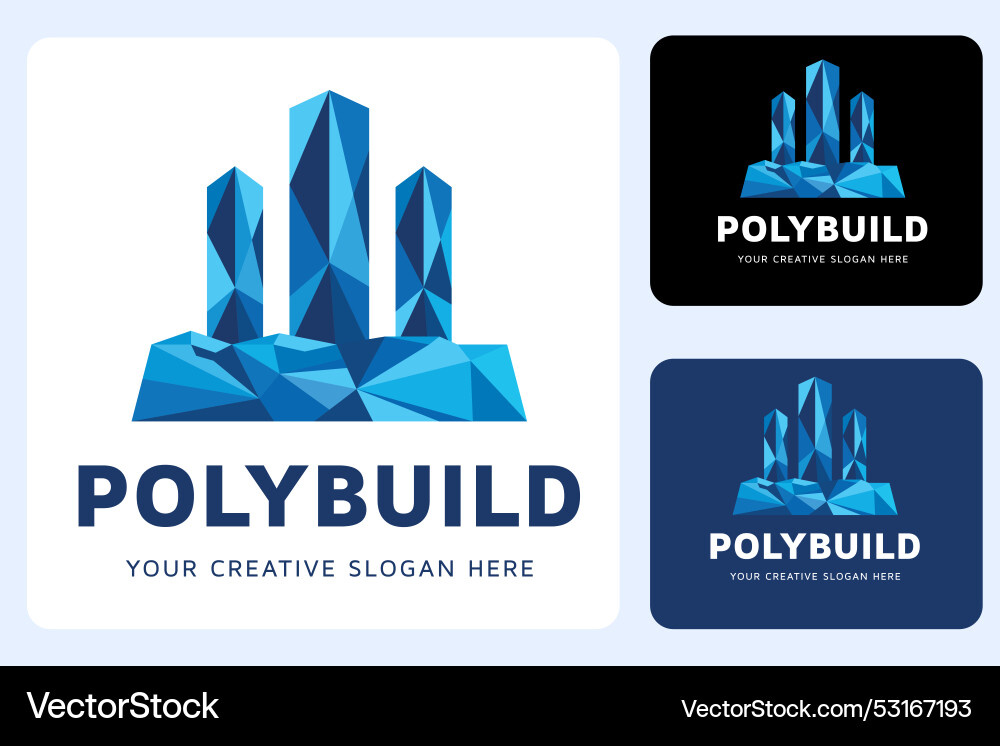 Polygonal building logo design template Royalty Free Vector