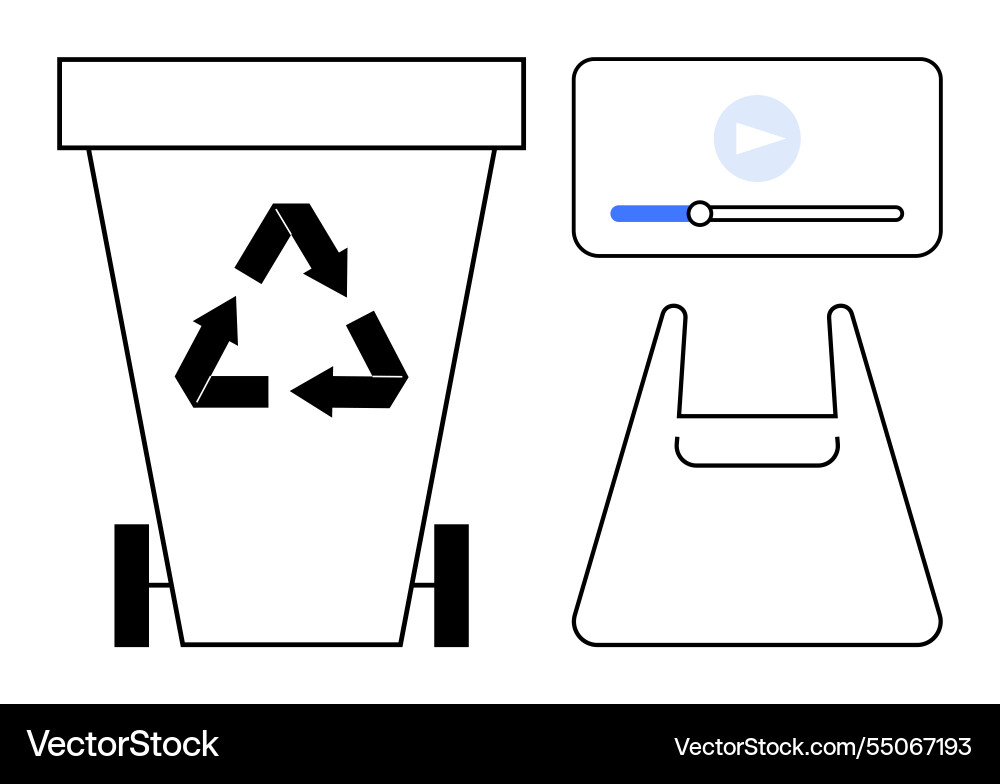 Recycling bin Anzeige Video Tutorial Kunststoff Vektorbild