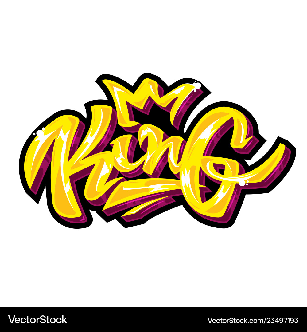 Royal King Lettering Royalty Free Vector Image