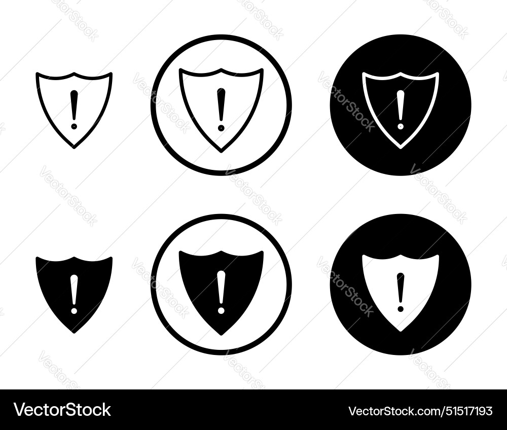 Shield exclamation icon Royalty Free Vector Image