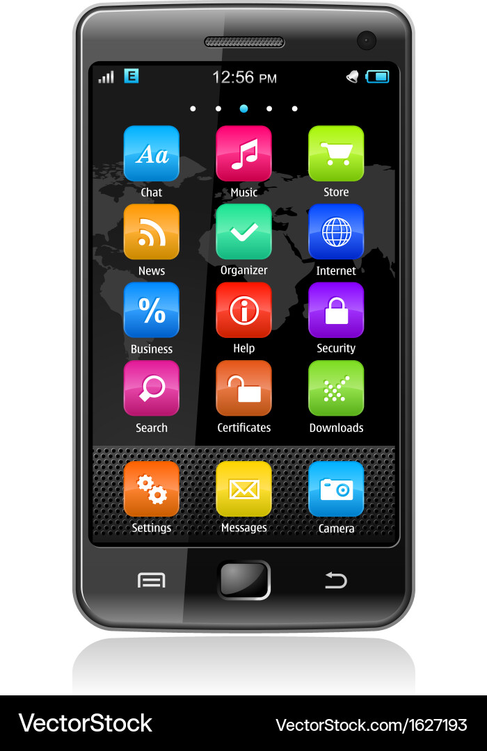 Touchscreen smartphone Royalty Free Vector Image