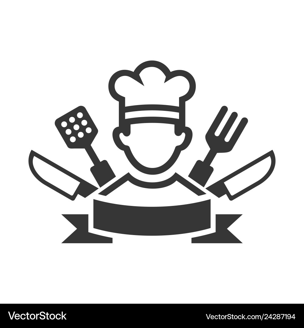 Cooking chef logo on white background Royalty Free Vector