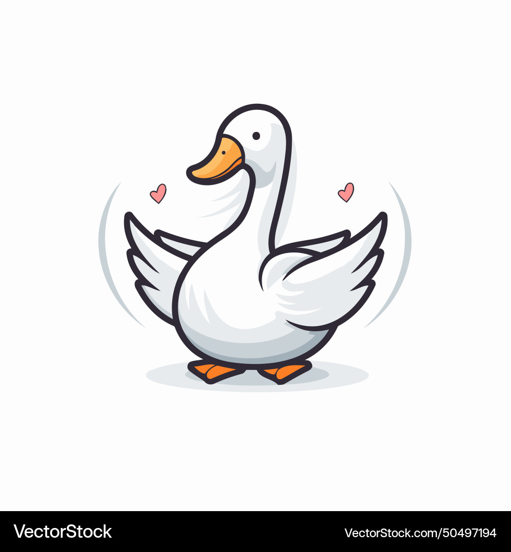 Duck in love isolated on white background Vector Image