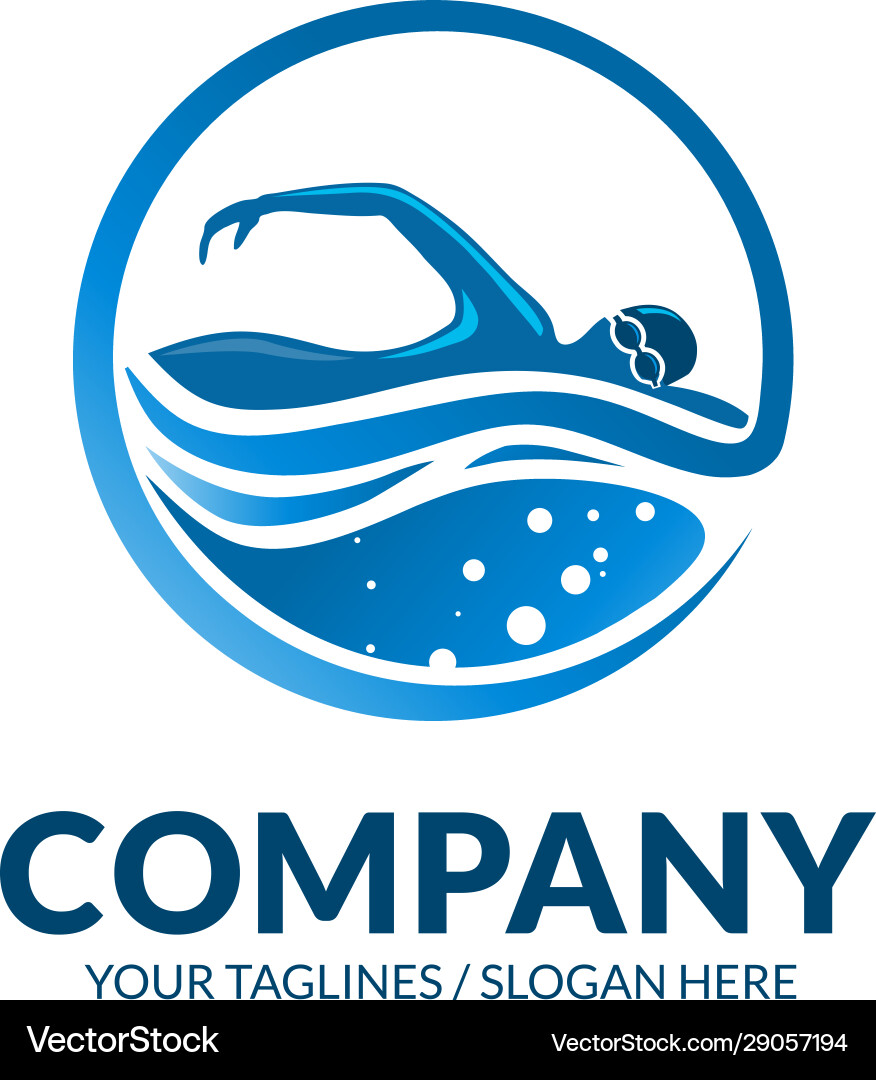 Dynamic Swim Club Logo Royalty Free Vector Image