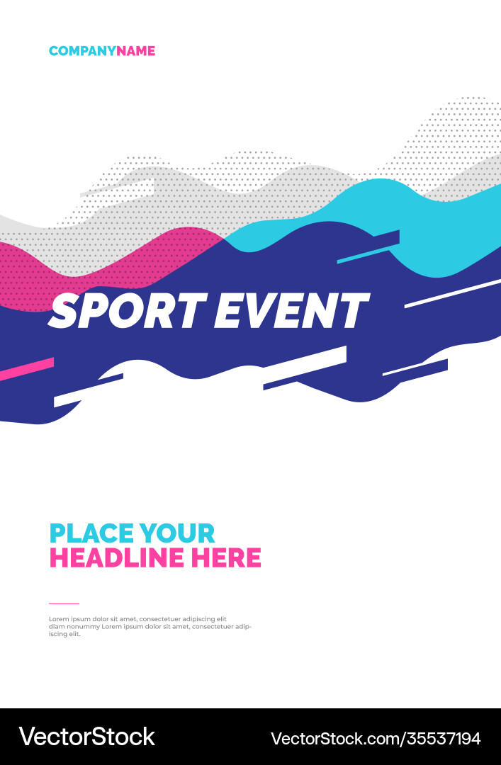 Dynamic Waves Sports Event Poster Royalty Free Vector Image