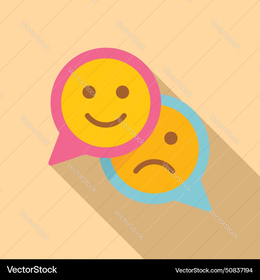 Emoji scale happy level icon flat Royalty Free Vector Image