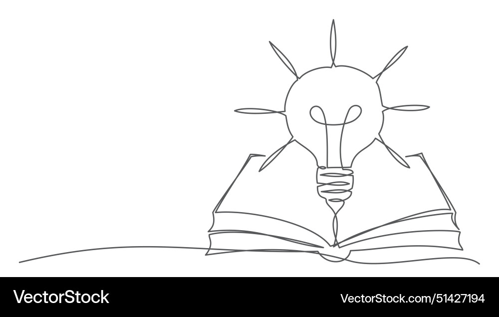 Knowledge - Single Line Drawing Royalty Free Vector Image
