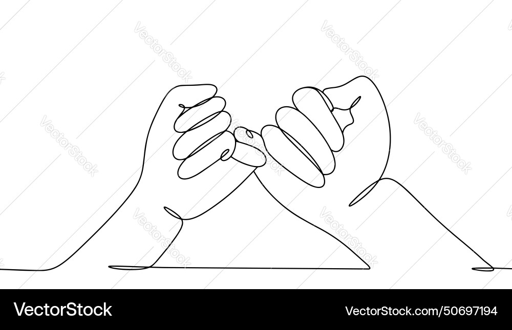 Reconciliation one line Royalty Free Vector Image