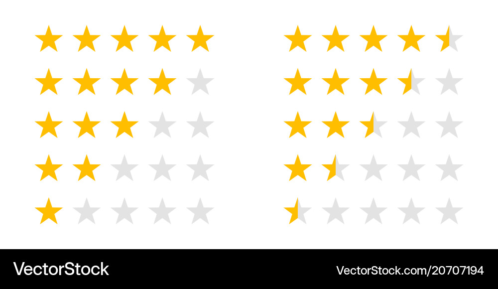 Star Rating Icons - Five Star Royalty Free Vector Image