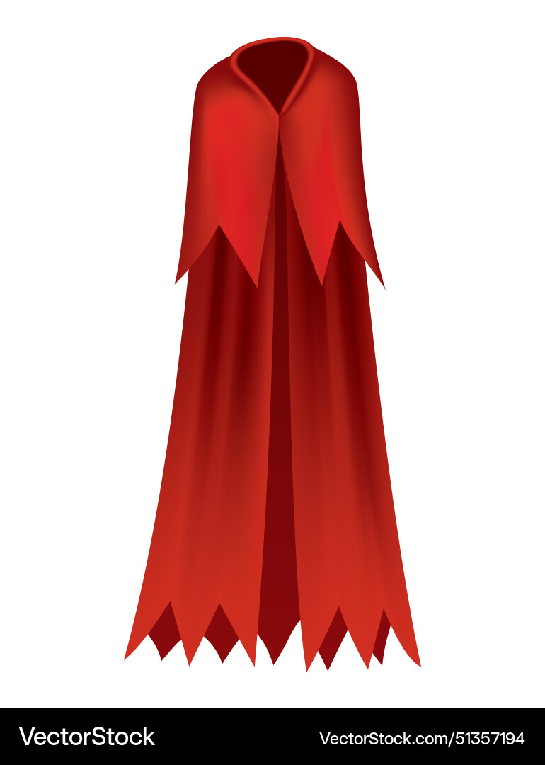 Superhero red cape in front view scarlet fabric Vector Image