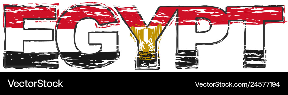Word egypt with egyptian national flag under Vector Image
