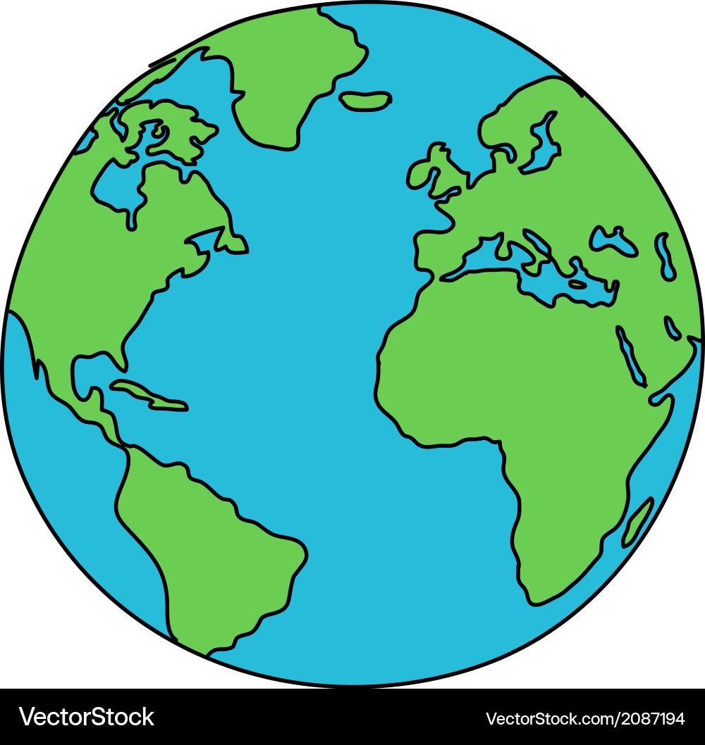 World drawing Royalty Free Vector Image - VectorStock
