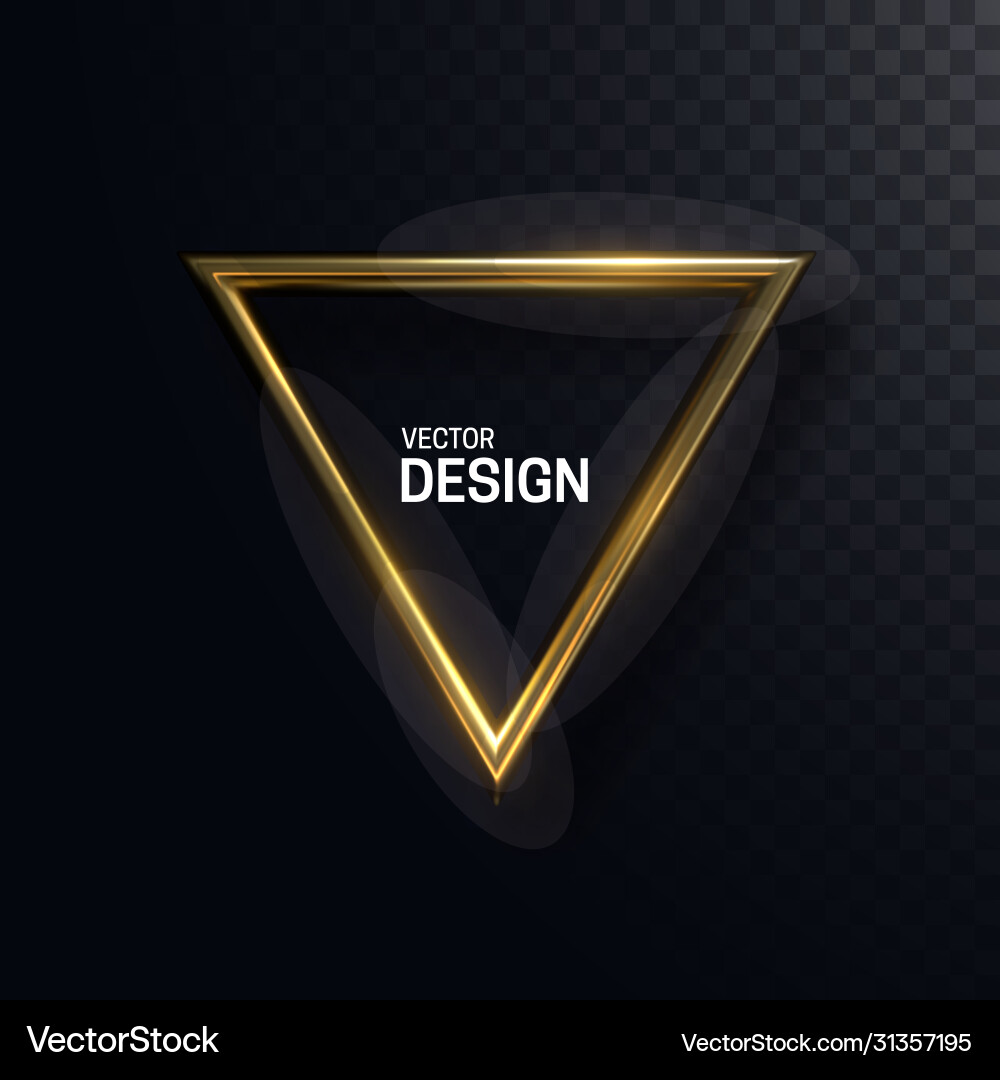 Abstract golden triangle shape Royalty Free Vector Image