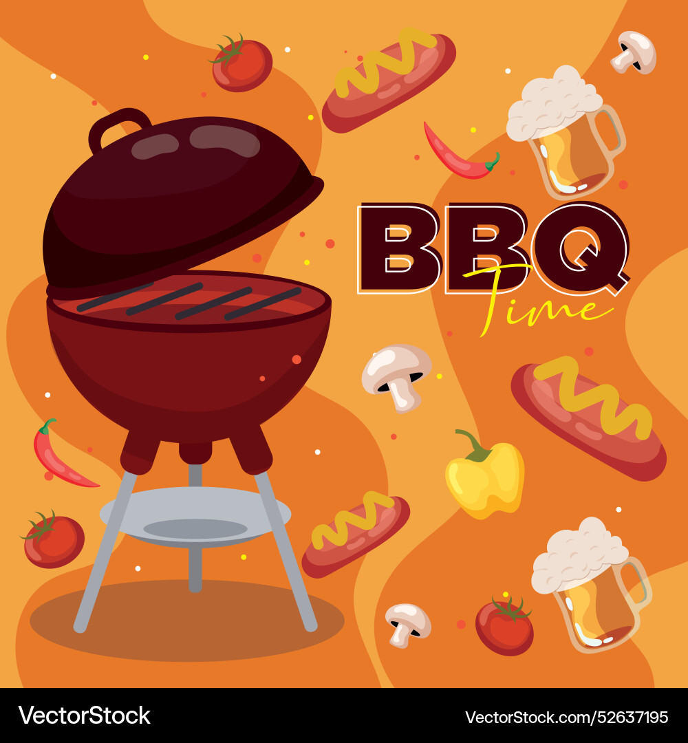 Bbq grill poster Royalty Free Vector Image - VectorStock