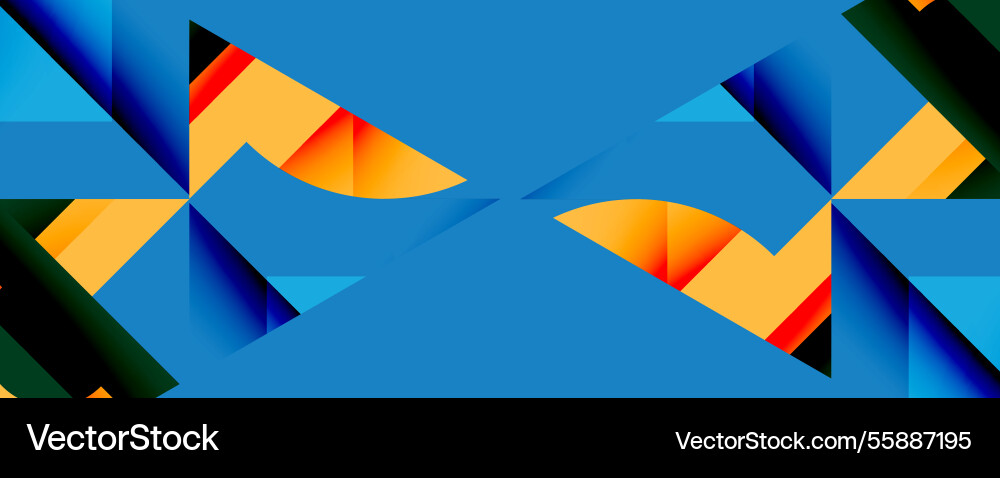 Circles semi circles squares and round triangles Vector Image