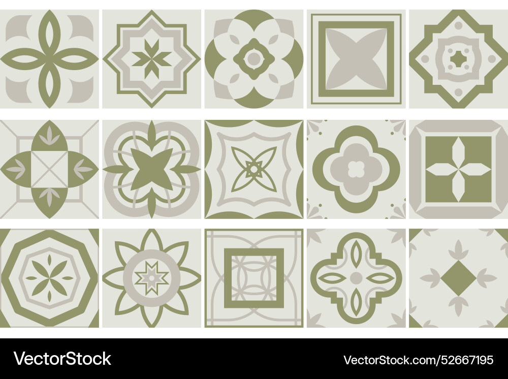 Collection of seamless geometric mosaic patterns Vector Image Collection of seamless geometric mosaic patterns Vector Image