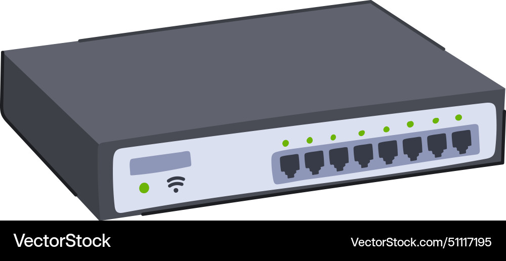 Data network switch cartoon Royalty Free Vector Image