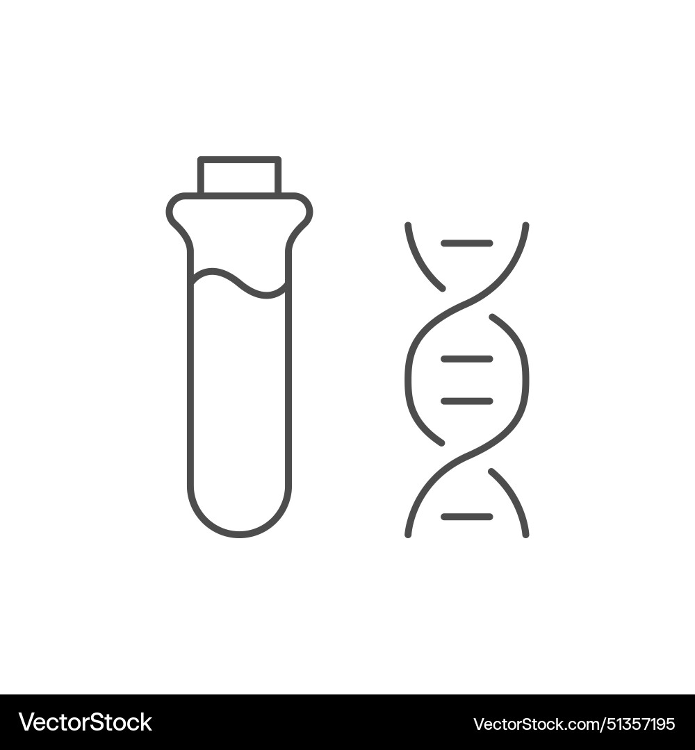 Dna test line outline icon Royalty Free Vector Image