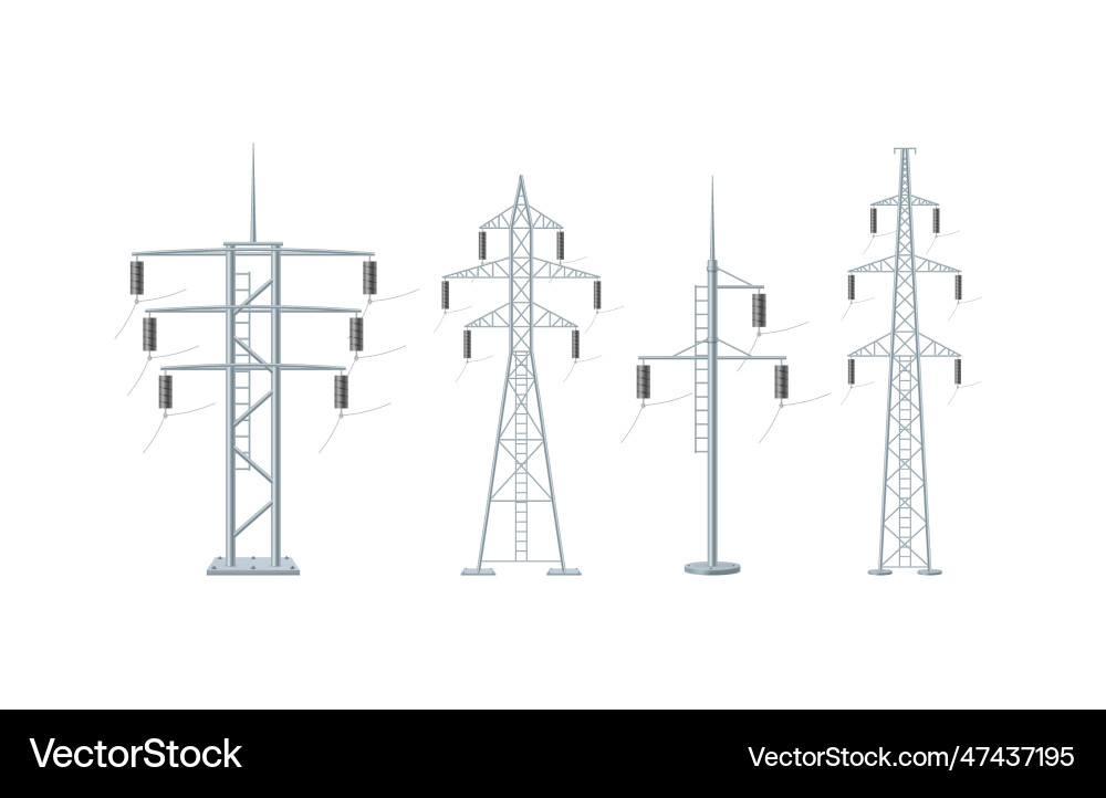 Electricity Power Poles Royalty Free Vector Image