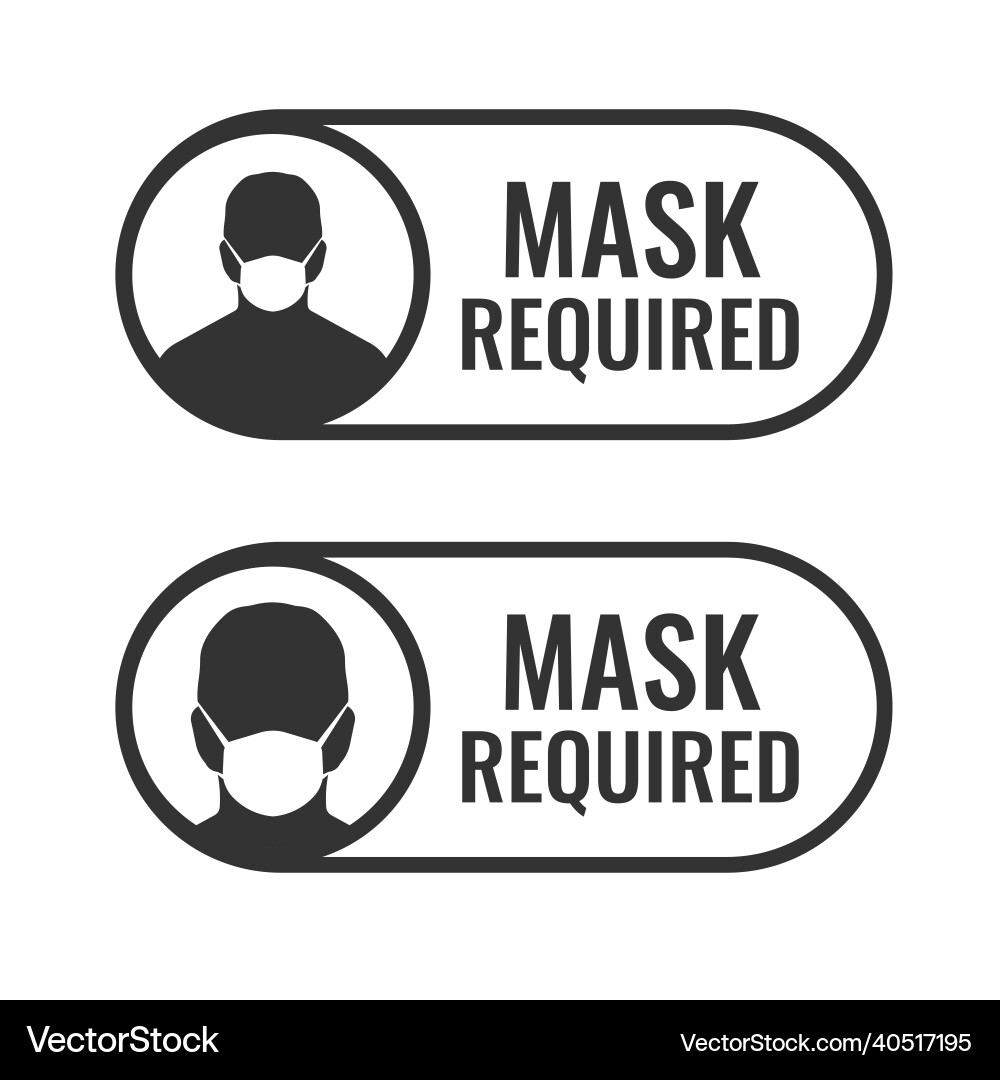 Face mask required no entry sign Royalty Free Vector Image