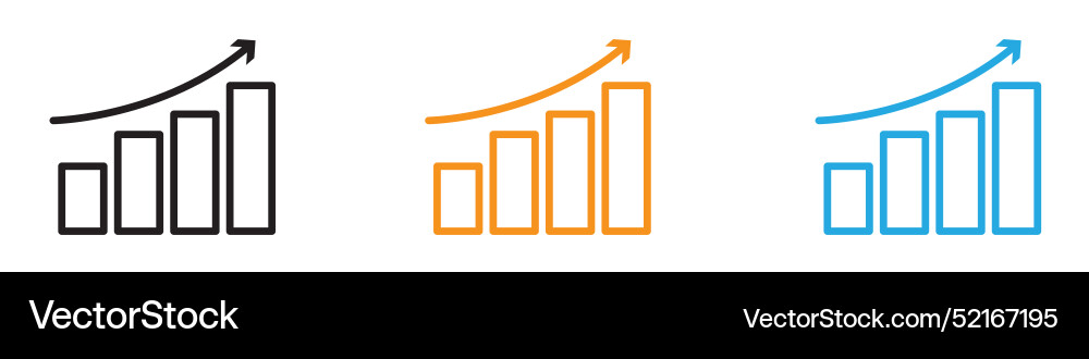 Growing graph icon logo set collection for web Vector Image