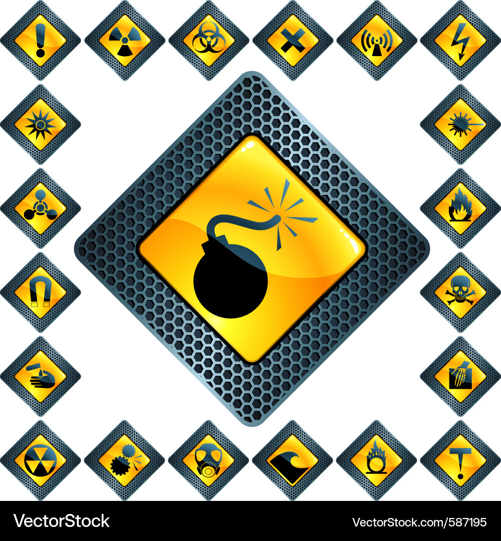 Hazard signs Royalty Free Vector Image - VectorStock