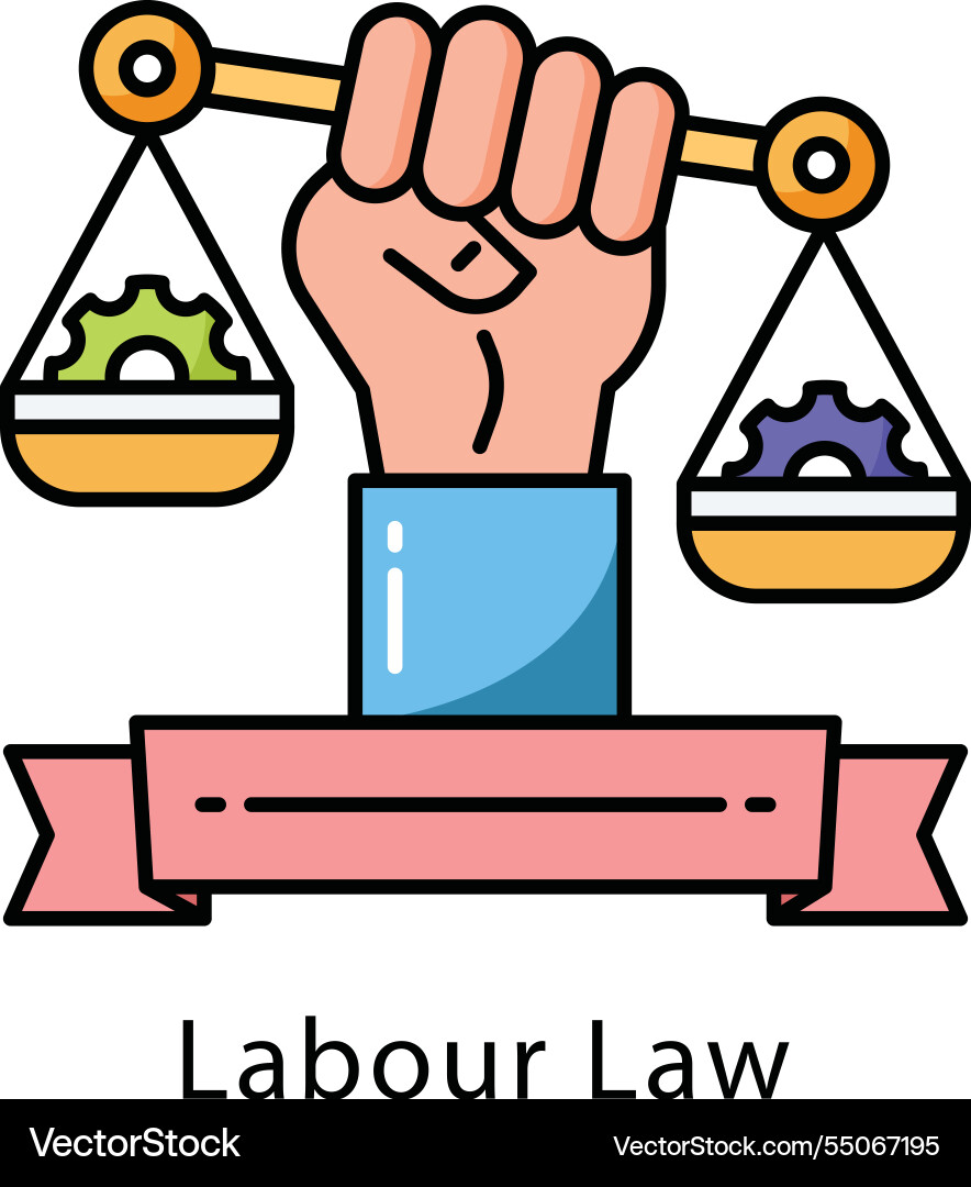 Labor law filled outline Royalty Free Vector Image