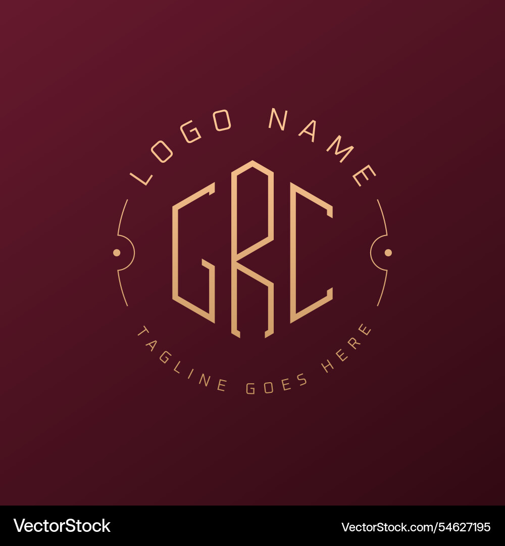 Luxury grc logo design elegant letter Royalty Free Vector