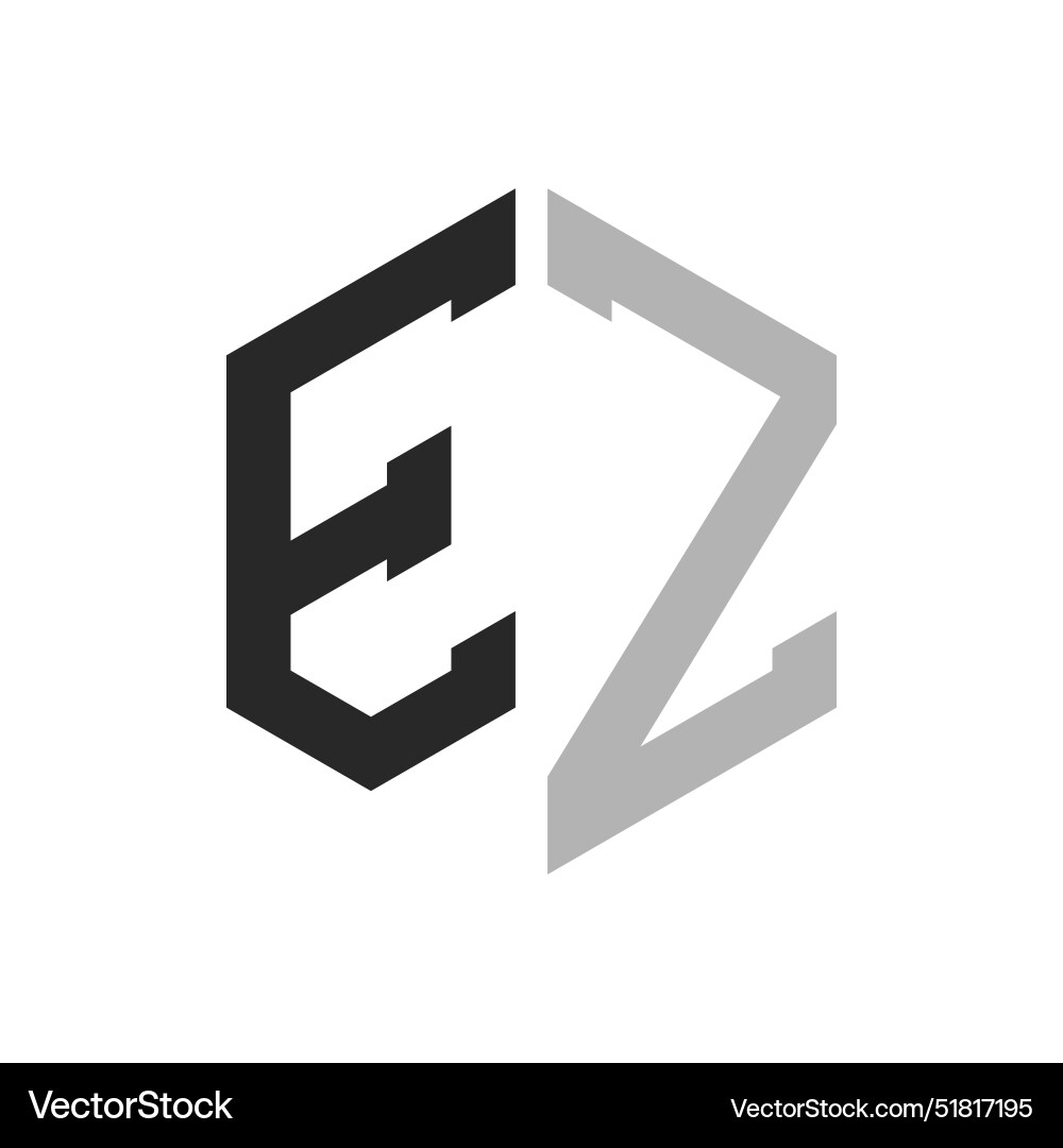 Modern unique hexagon letter ez logo design Vector Image