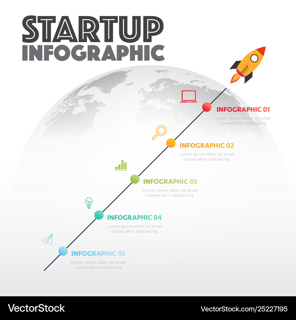 Startup Business Project - Growth Infographic Vector Image