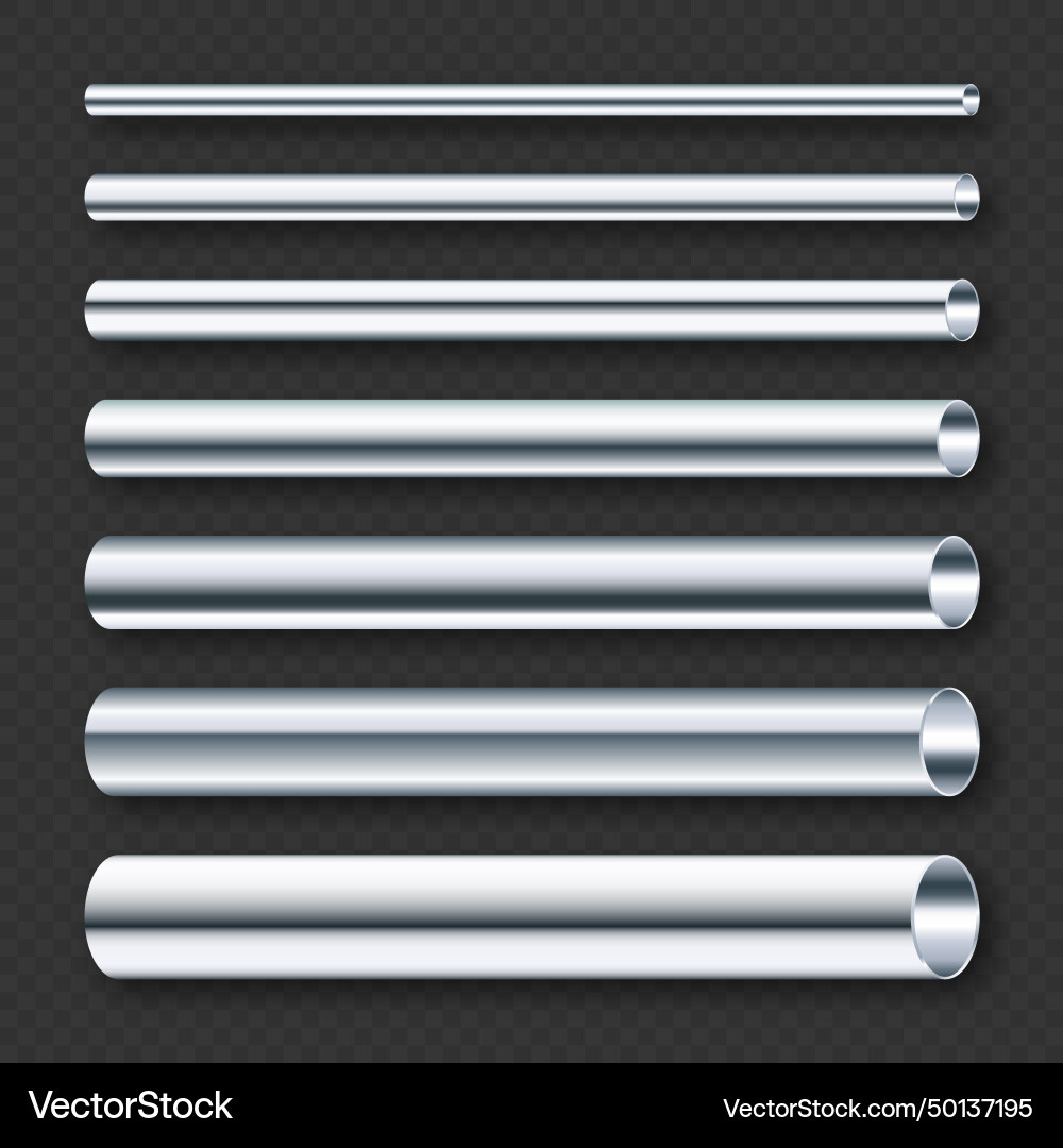 Steel pipes collection construction material Vector Image