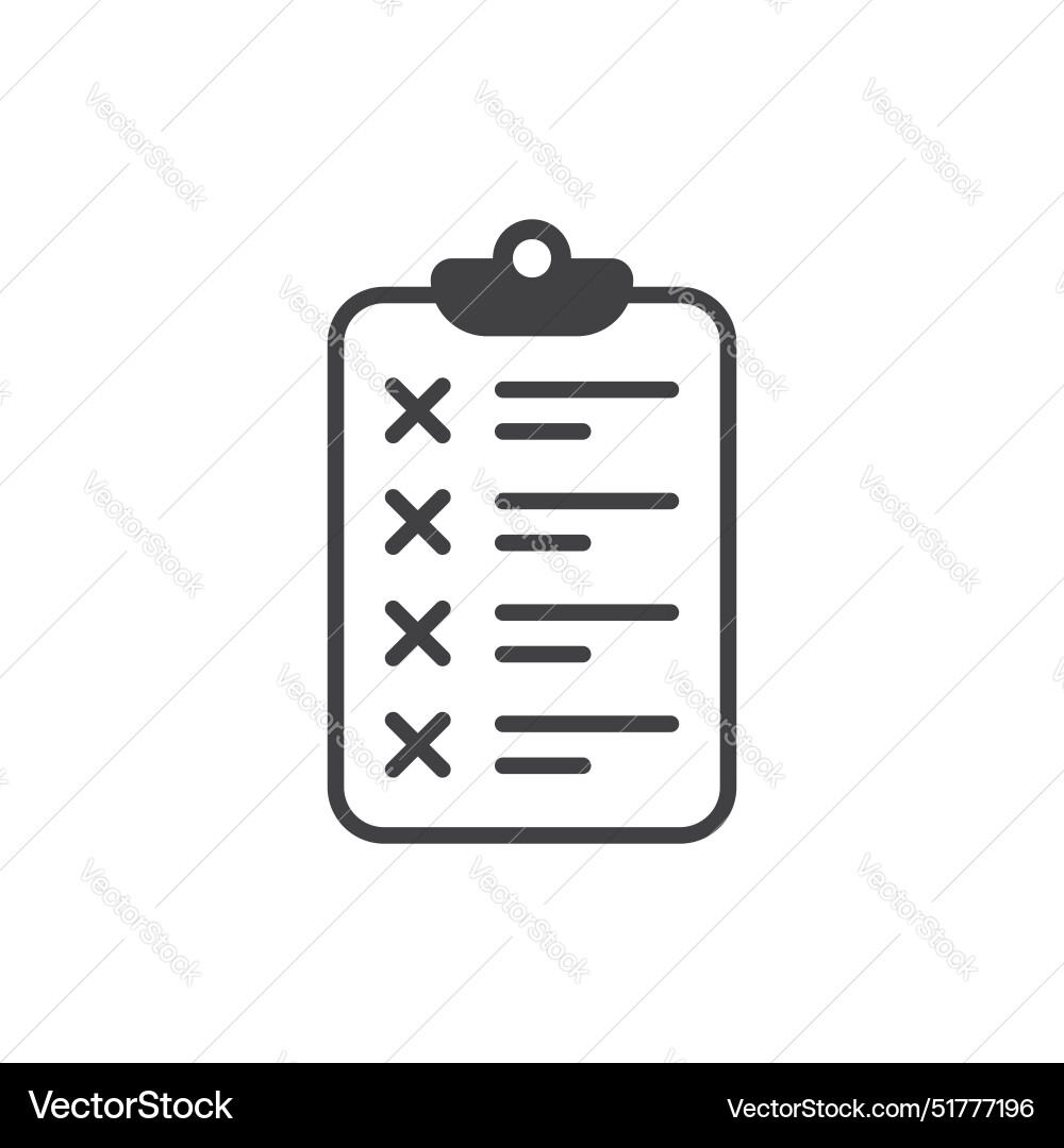Clipboard with checklist icon in flat style Vector Image