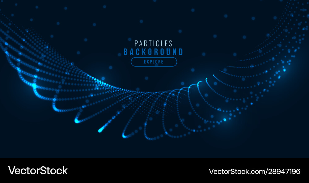 Glowing digital blue technology particle wave Vector Image