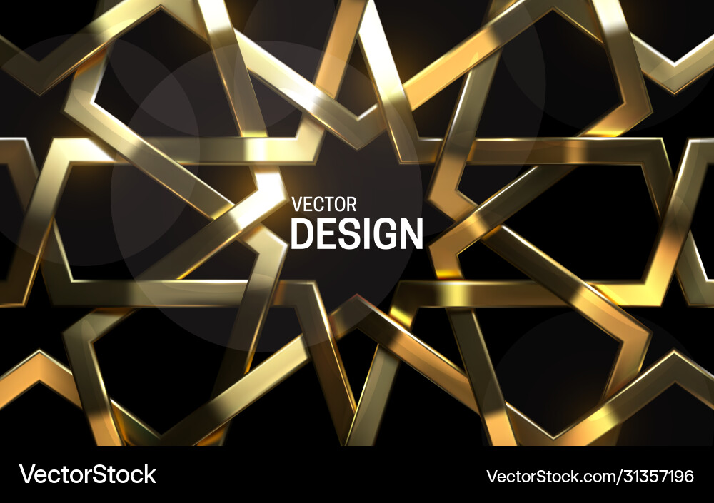 Golden arabic pattern 3d Royalty Free Vector Image