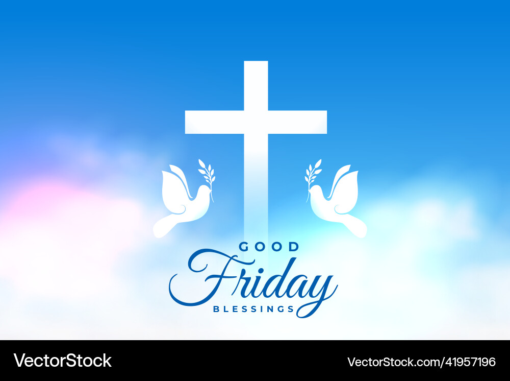 Good friday background with realistic clouds Vector Image
