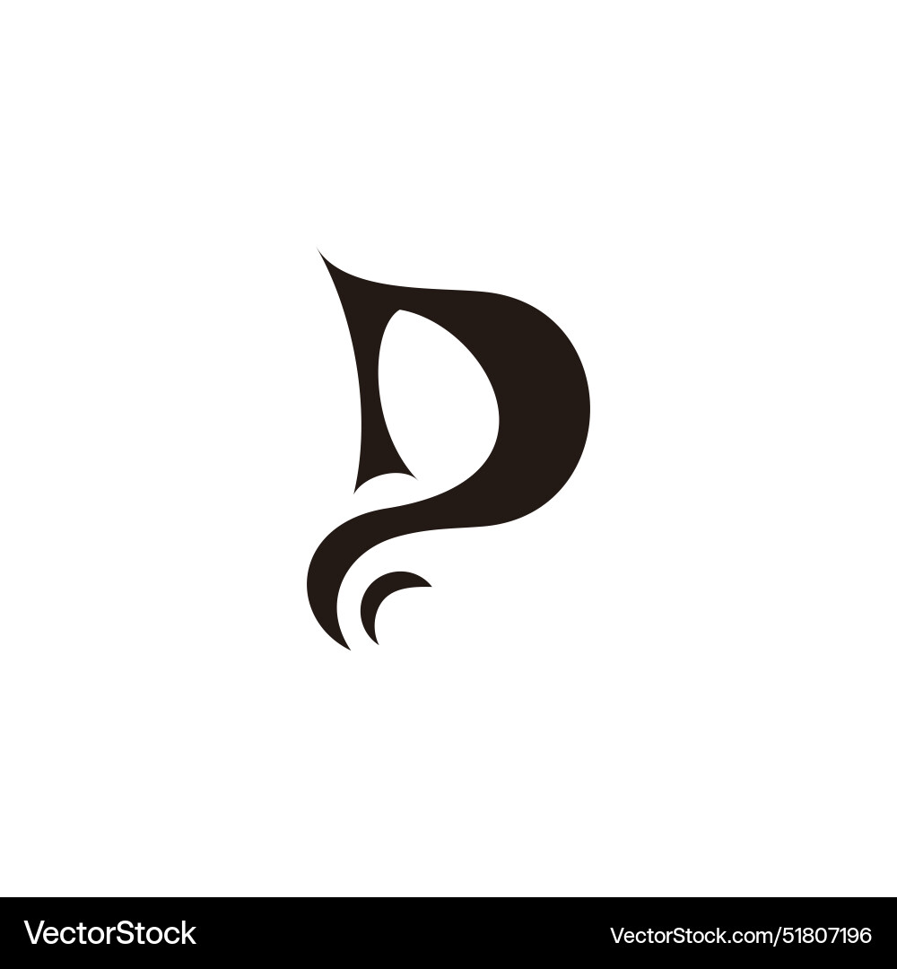 Letter pd abstract curves linked logo Royalty Free Vector