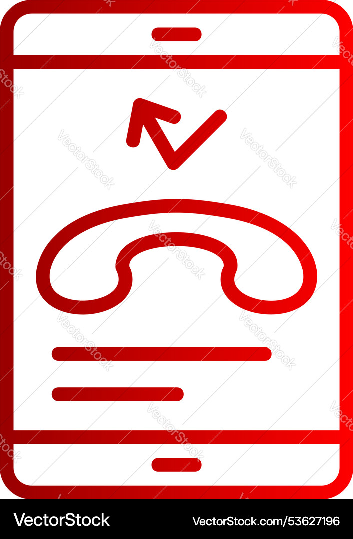 Missed call line gradient icon Royalty Free Vector Image