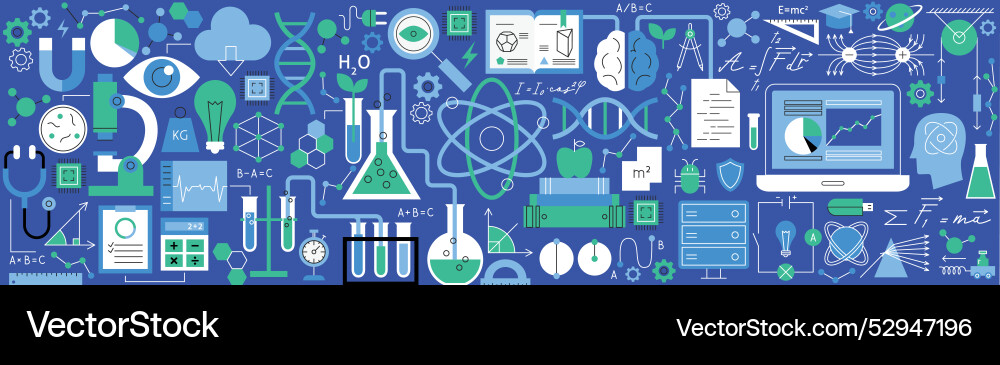 Physics science banner concept Royalty Free Vector Image