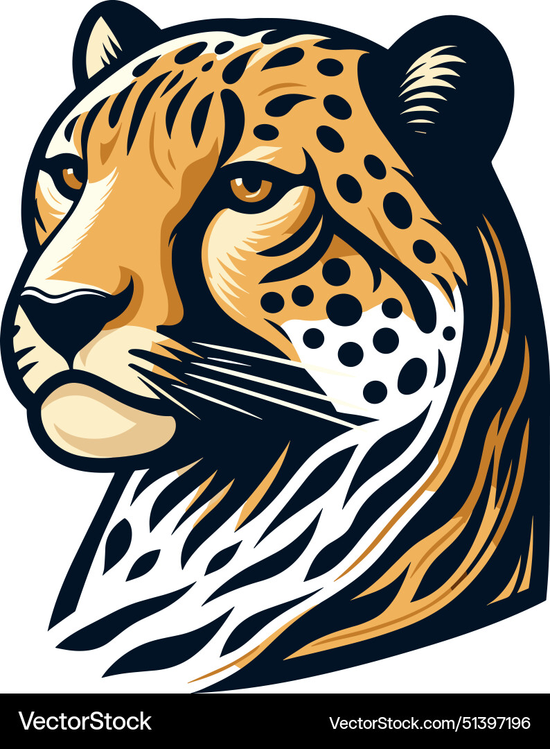Tiger logo head standing Royalty Free Vector Image