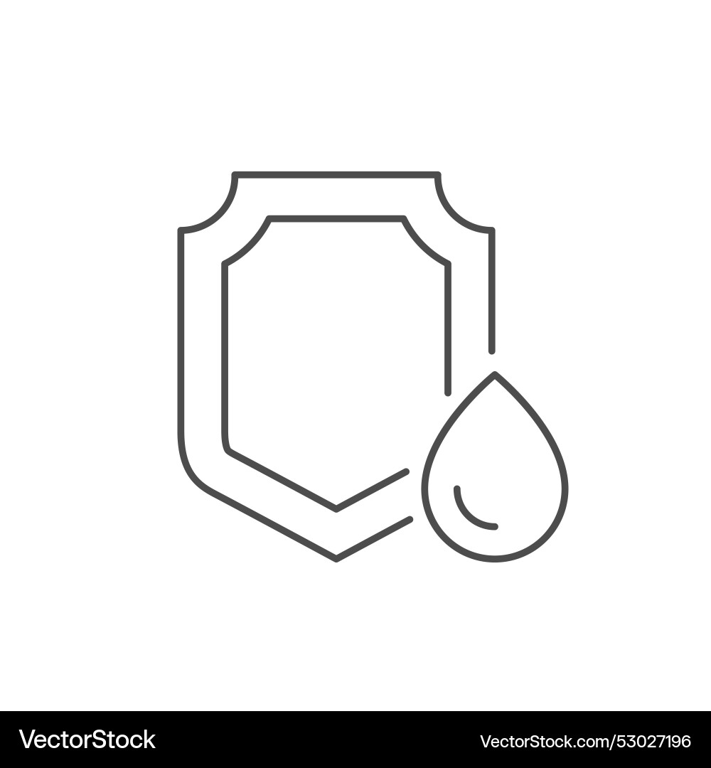 Water protection line outline icon Royalty Free Vector Image