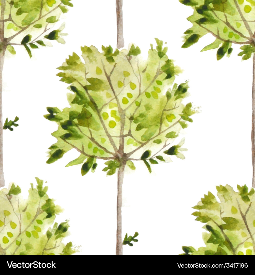 Watercolor Olive Tree Pattern Royalty Free Vector Image