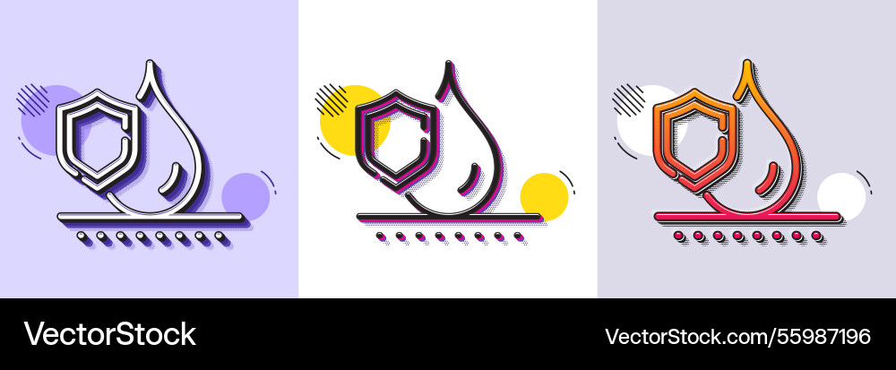 Waterproof line icon water resistant sign Vector Image