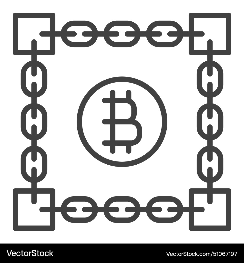 Bitcoin blockchain technology cryptocurrency Vector Image