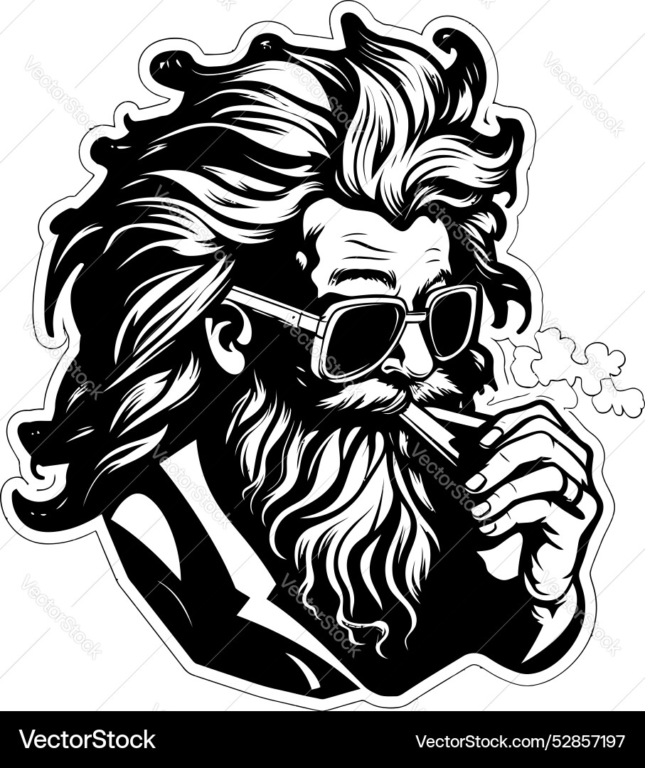 Bud buddy cartoon mascot puffing marijuana Vector Image
