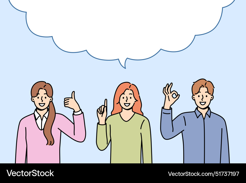 Business people make joint statement after Vector Image