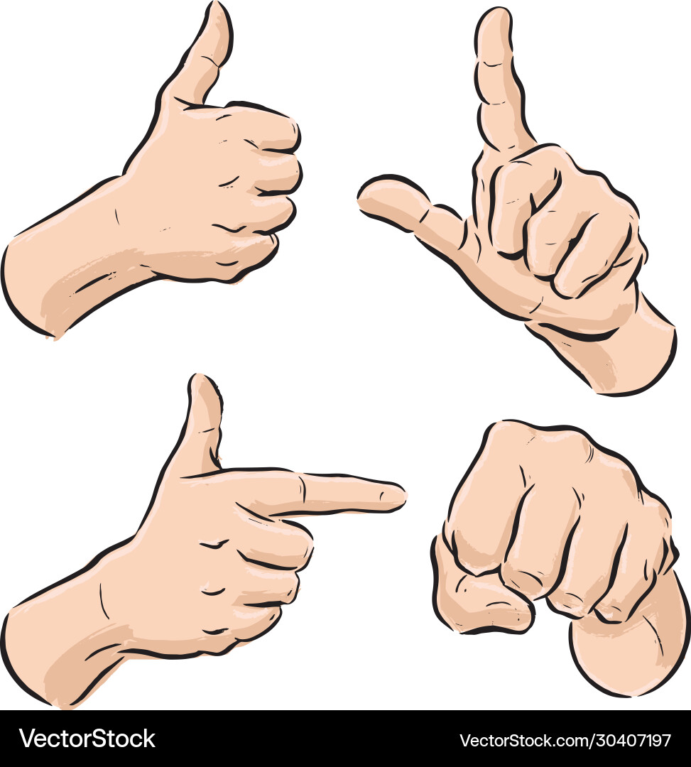 Collection hand symbols Royalty Free Vector Image