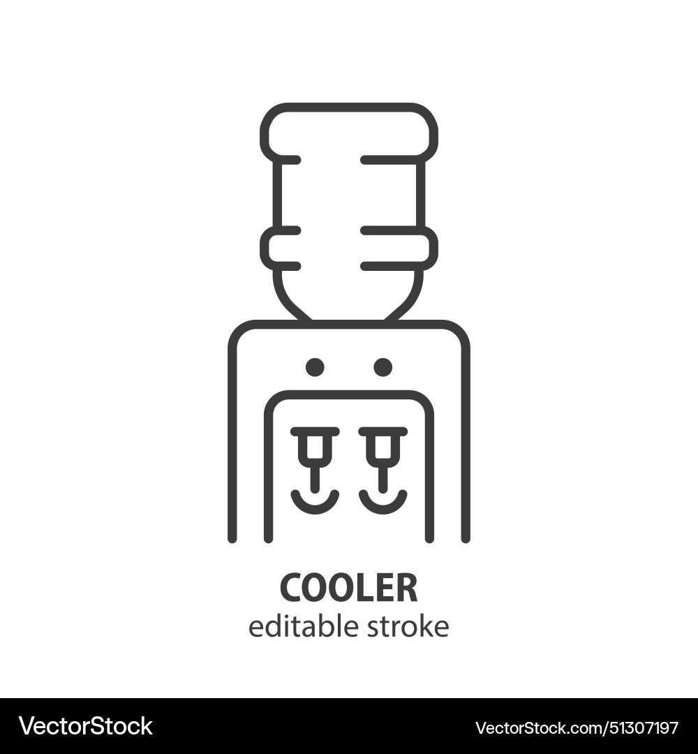 Cooler line icon water dispenser Royalty Free Vector Image